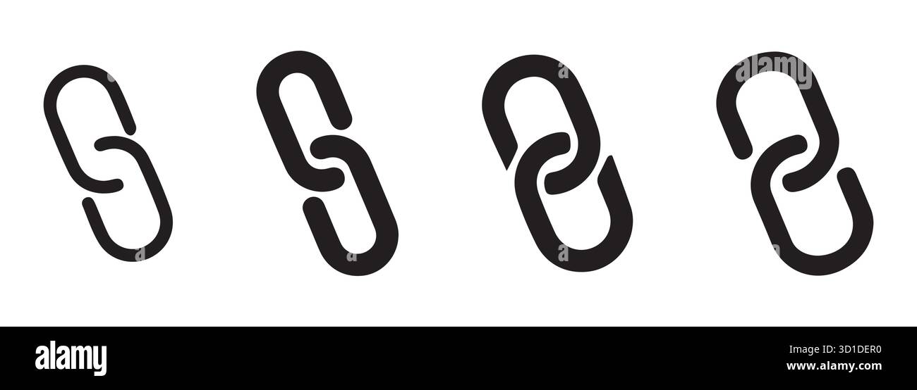 Chain link icons for ui kits hi-res stock photography and images - Alamy