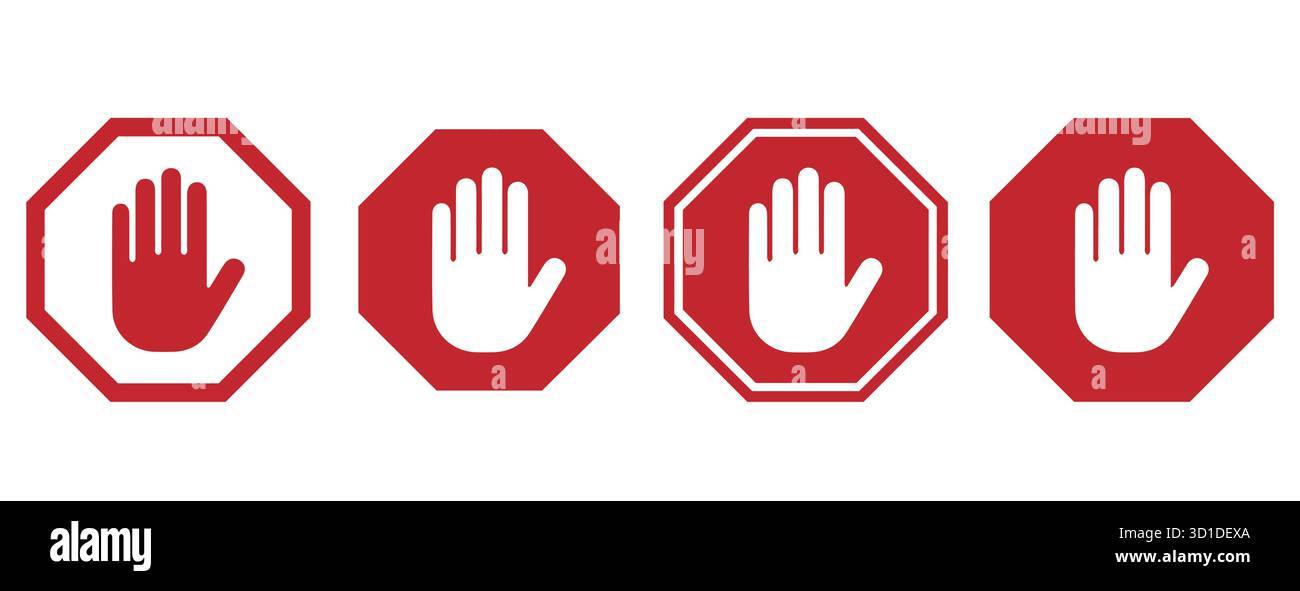 Stop sign icon variations hi-res stock photography and images - Alamy