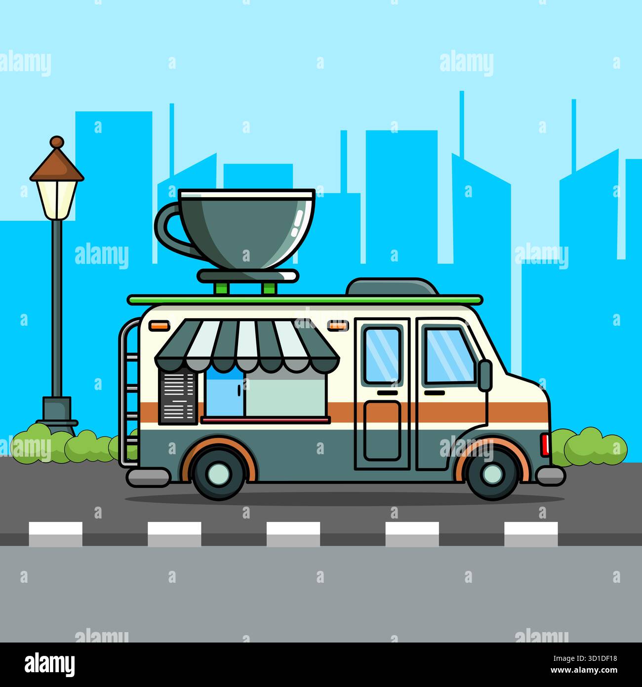 Mobile coffee stand on Stock Vector Images - Alamy