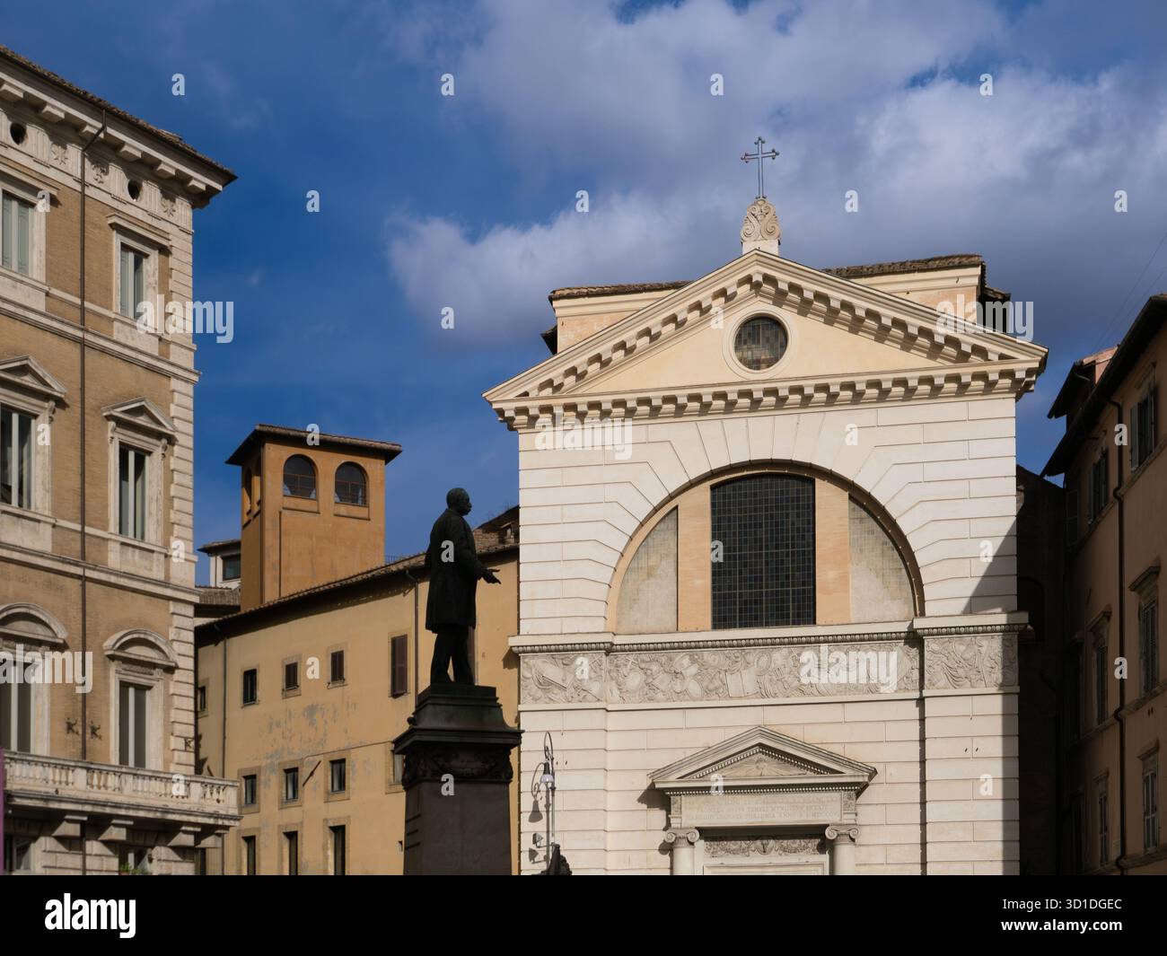 Chiesa di San Pantaleo, baroque styled church in Rome, and the monument ...