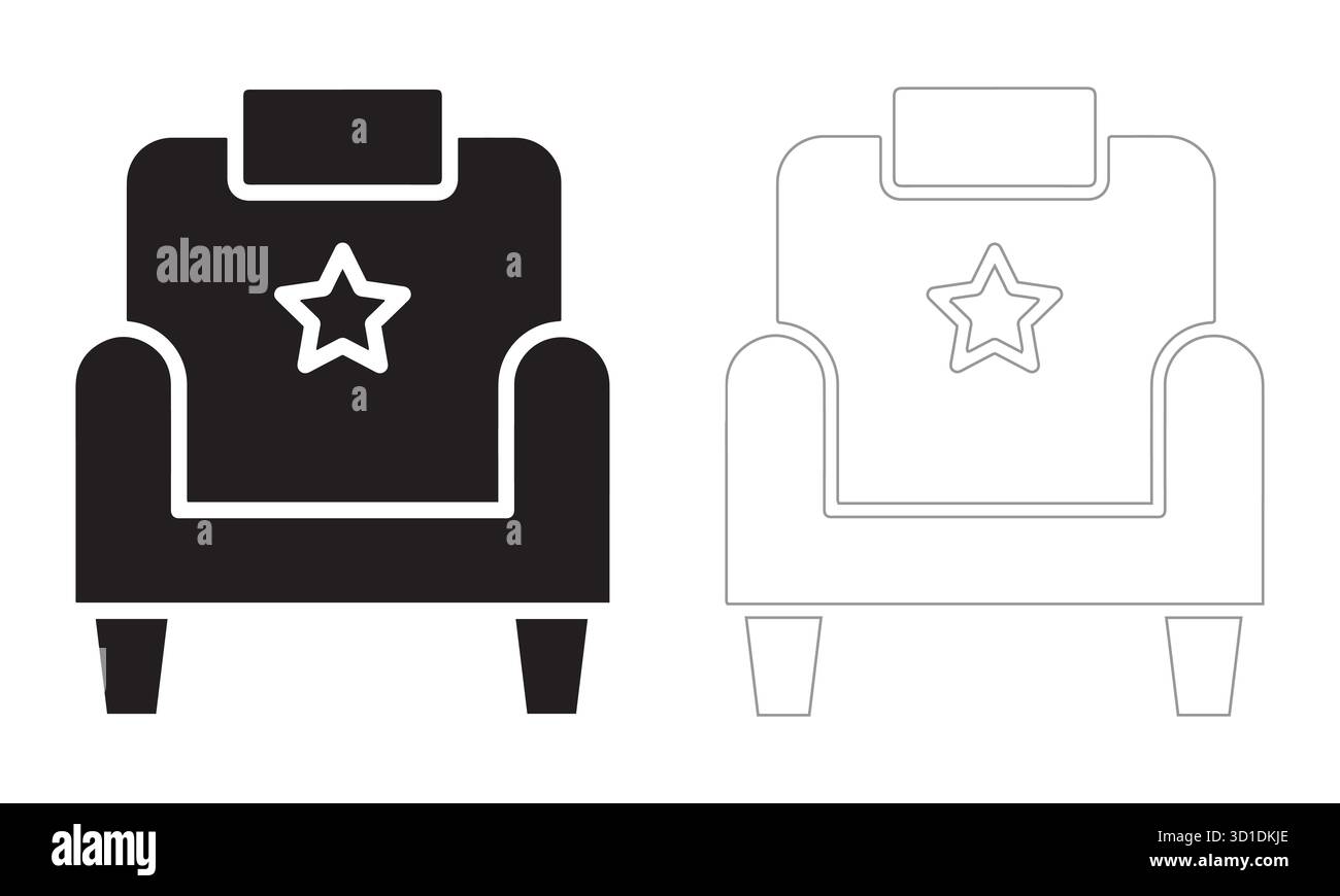 Chair icon for home apps Cut Out Stock Images & Pictures - Alamy