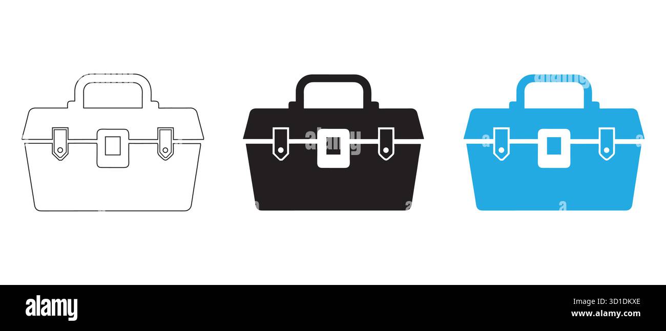 Minimalist Toolbox Icon Set. Line & Solid Styles for UI Design Stock ...