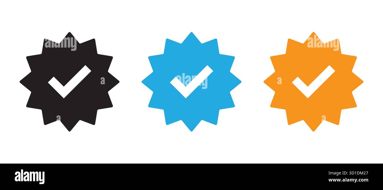 Check mark decorative badge Stock Vector Images - Alamy