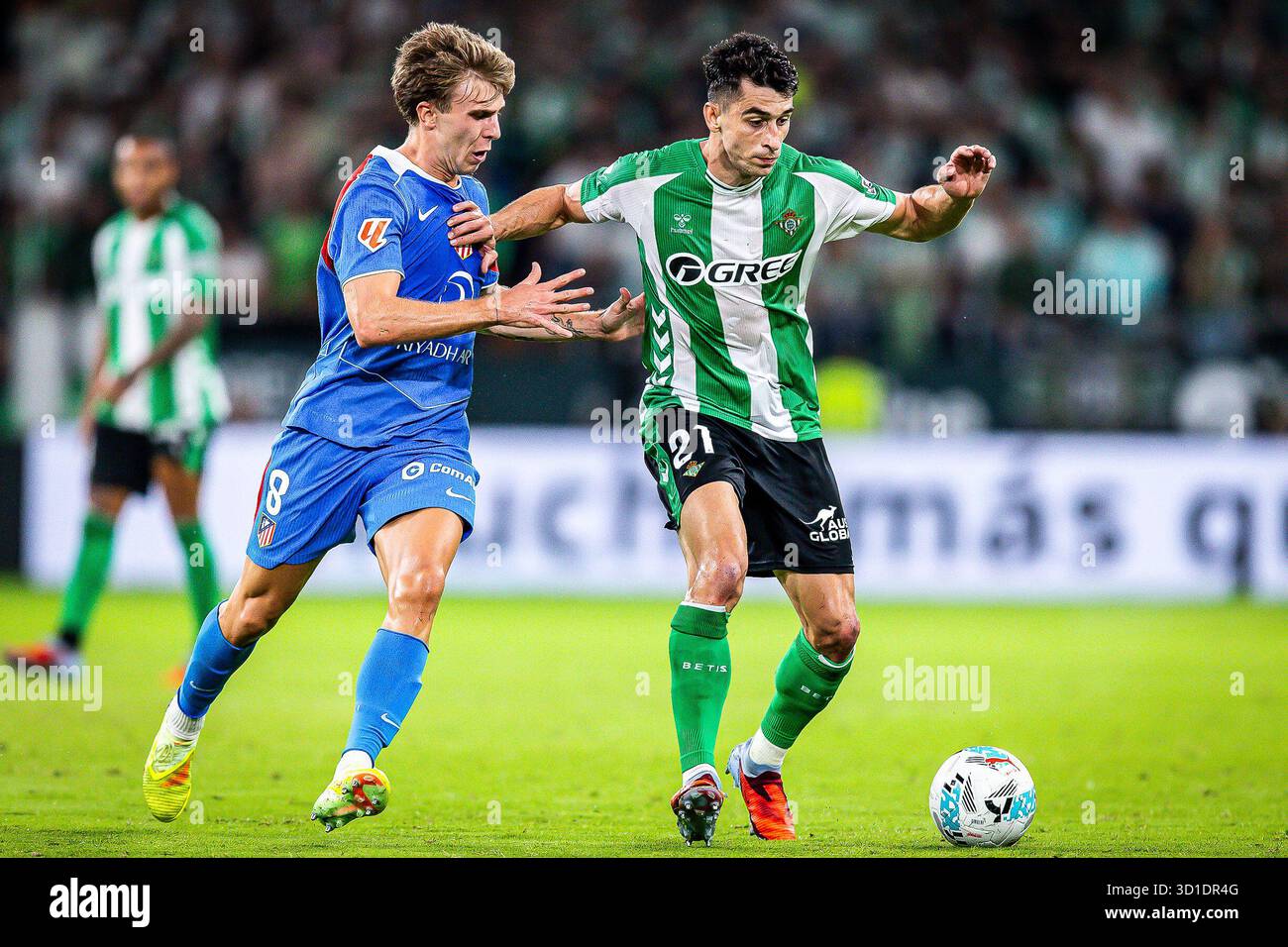 Pablo BARRIOS of Atletico Madrid and Marc ROCA of Real Betis Balompie ...