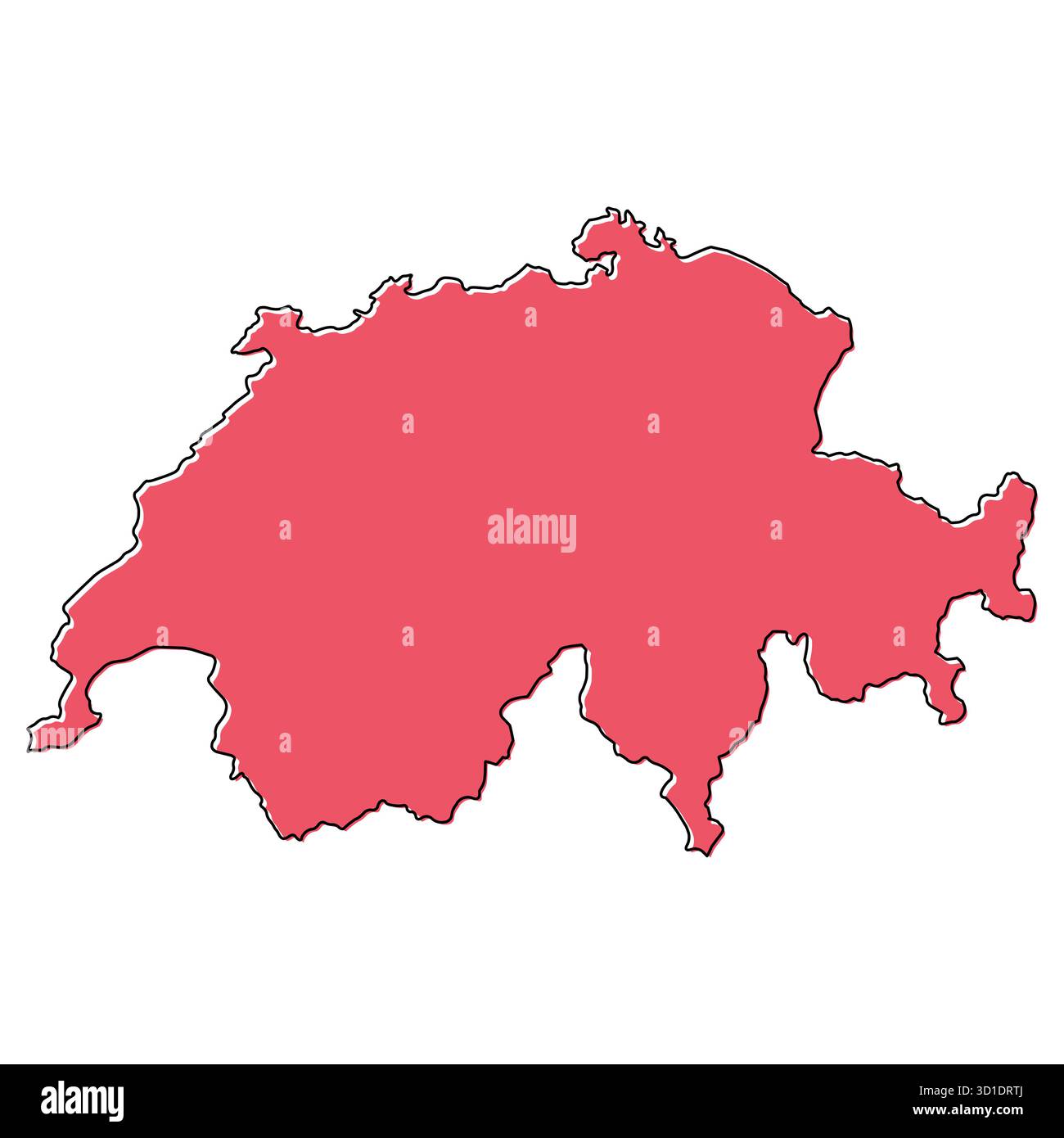 Switzerland map shape, travel web flat concept icon symbol vector ...