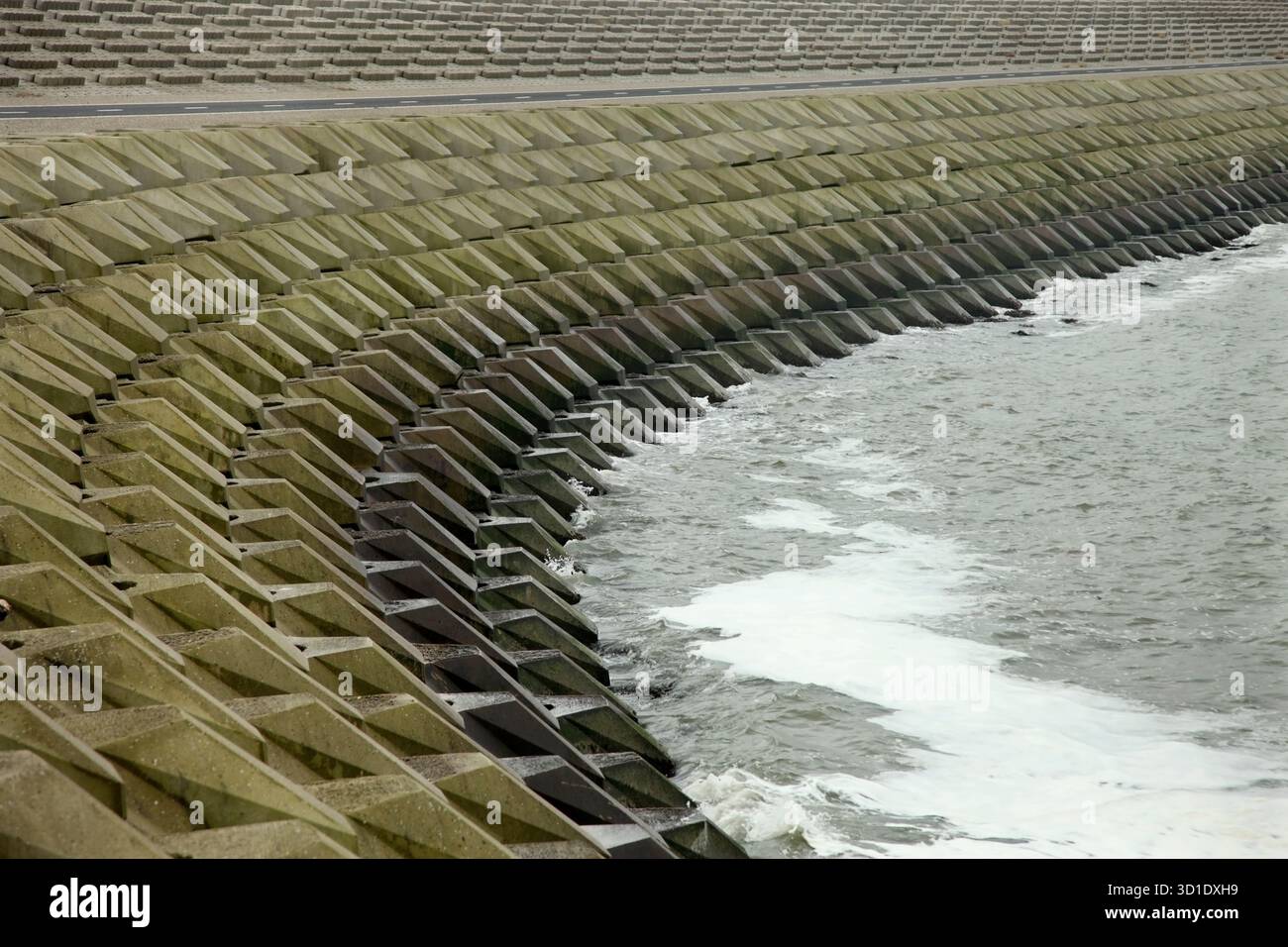 The 32km long Afsluitdijk causeway / dam linking Den Oever (North ...