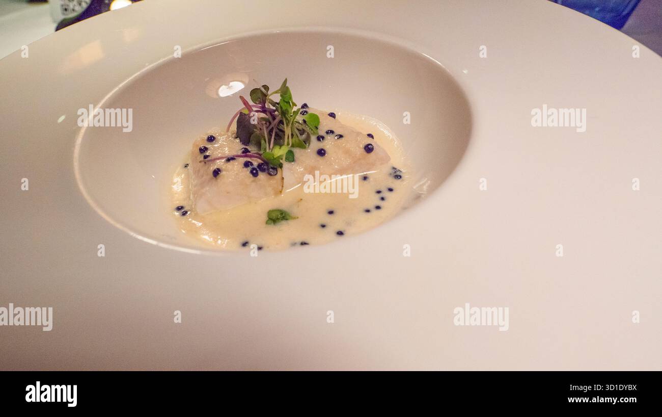 Loin of Sea Bass in Sauce, Spanish Delicacy, Spanish Gastronomy, Spain ...