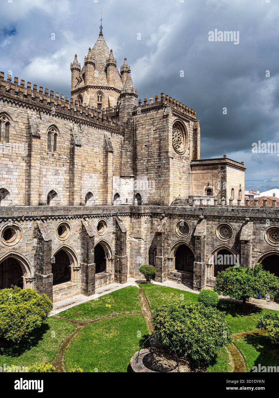 Massive Roman catholic church or Cathedral of Evora in Portugal known ...