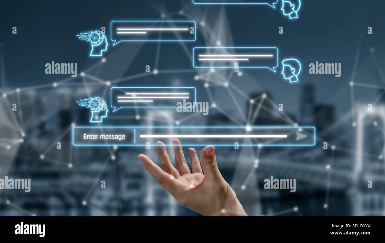 AI chatbot interface facilitates communication, chatbot, and AI ...