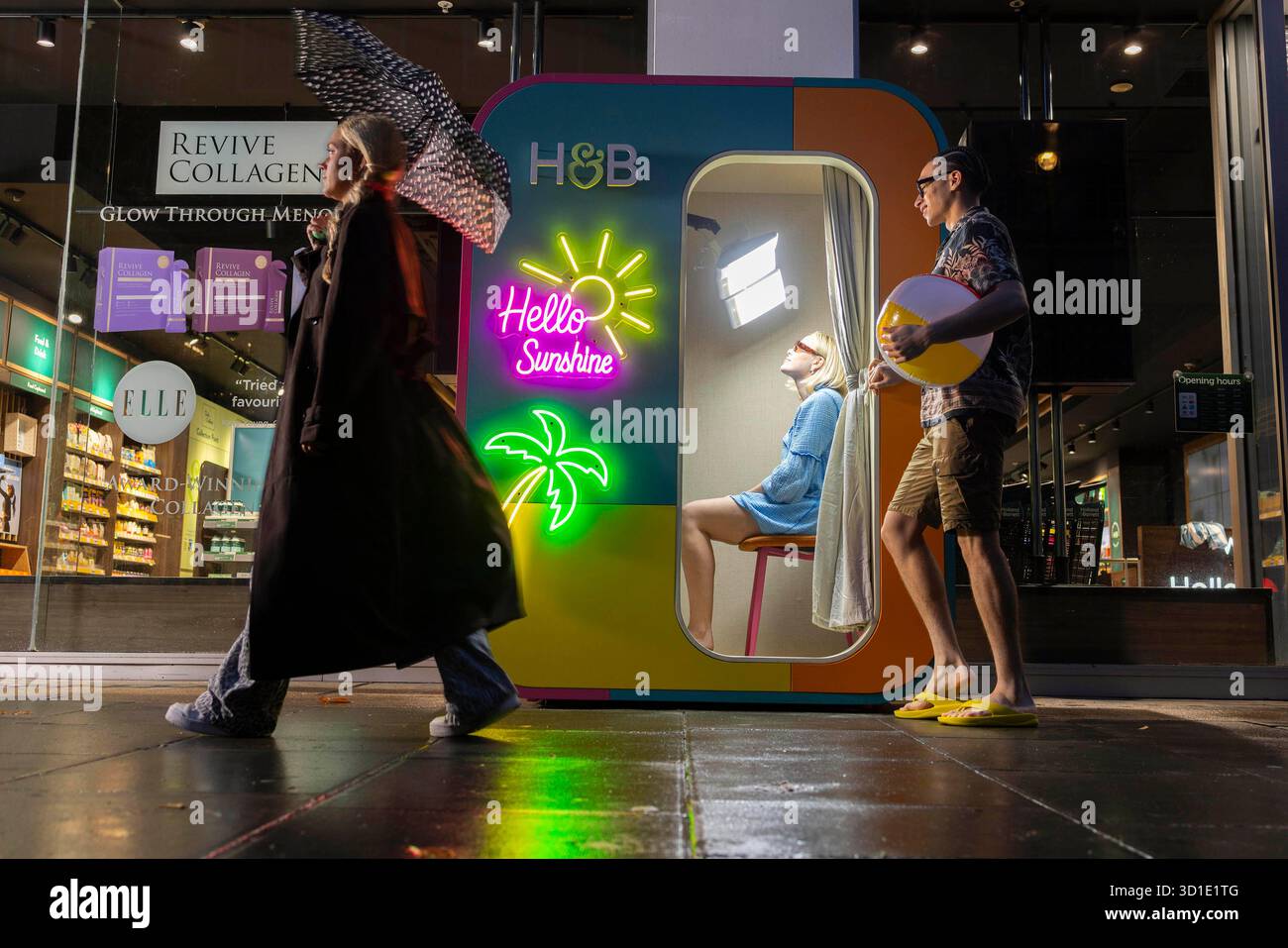 EDITORIAL USE ONLY General view of a pop-up 'Sunshine Booth' at Holland ...