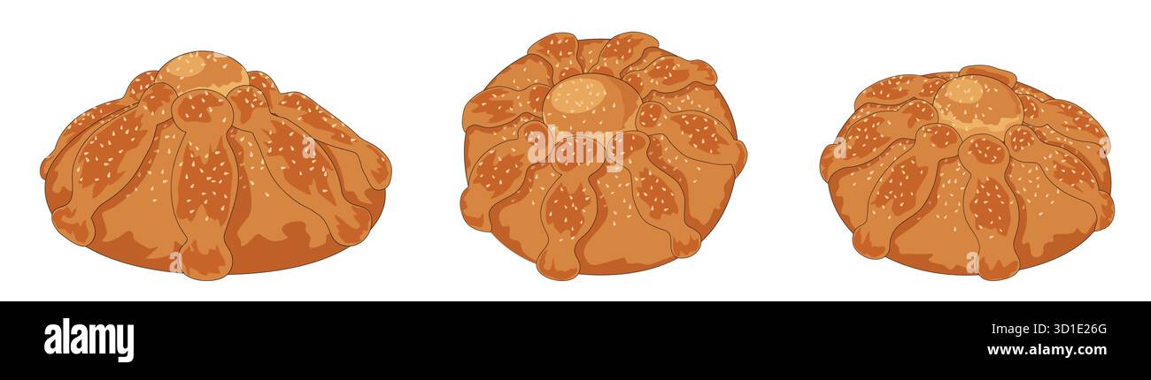 Pan de Muertos Drawing in Different Angles - Bread of the Dead with ...