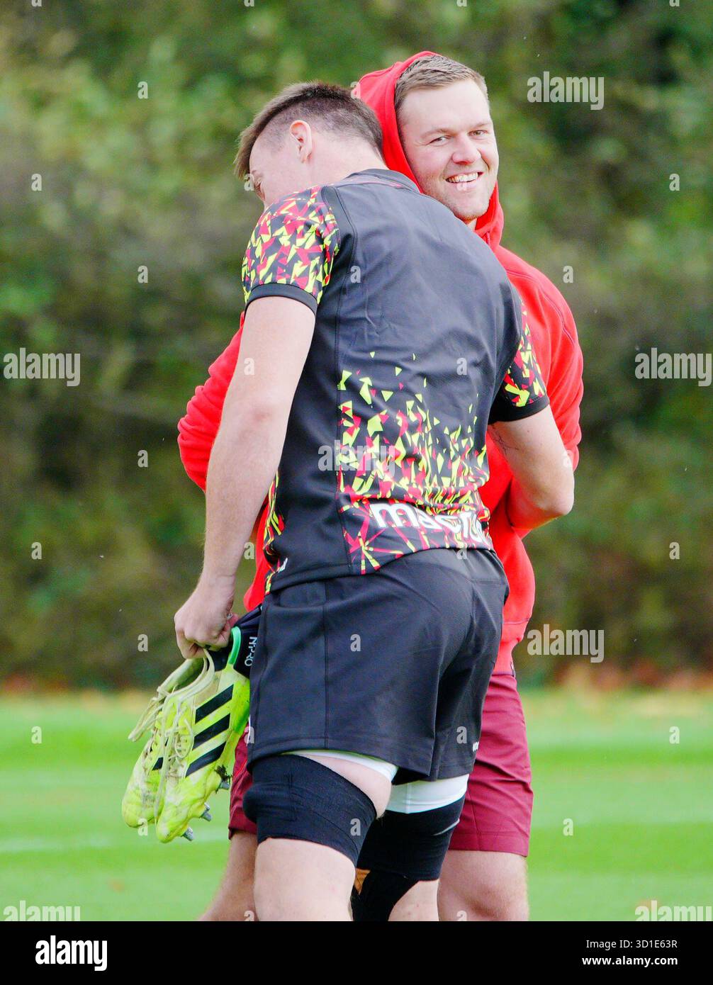 Wales defence coach Dan Lydiate during a training session at the Vale ...