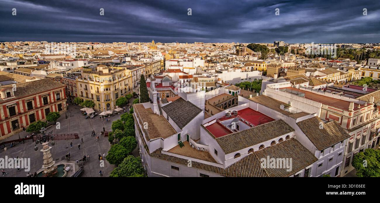 Seville Panoramic Cityview from Seville Cathedral, Sevilla, Andalucía ...
