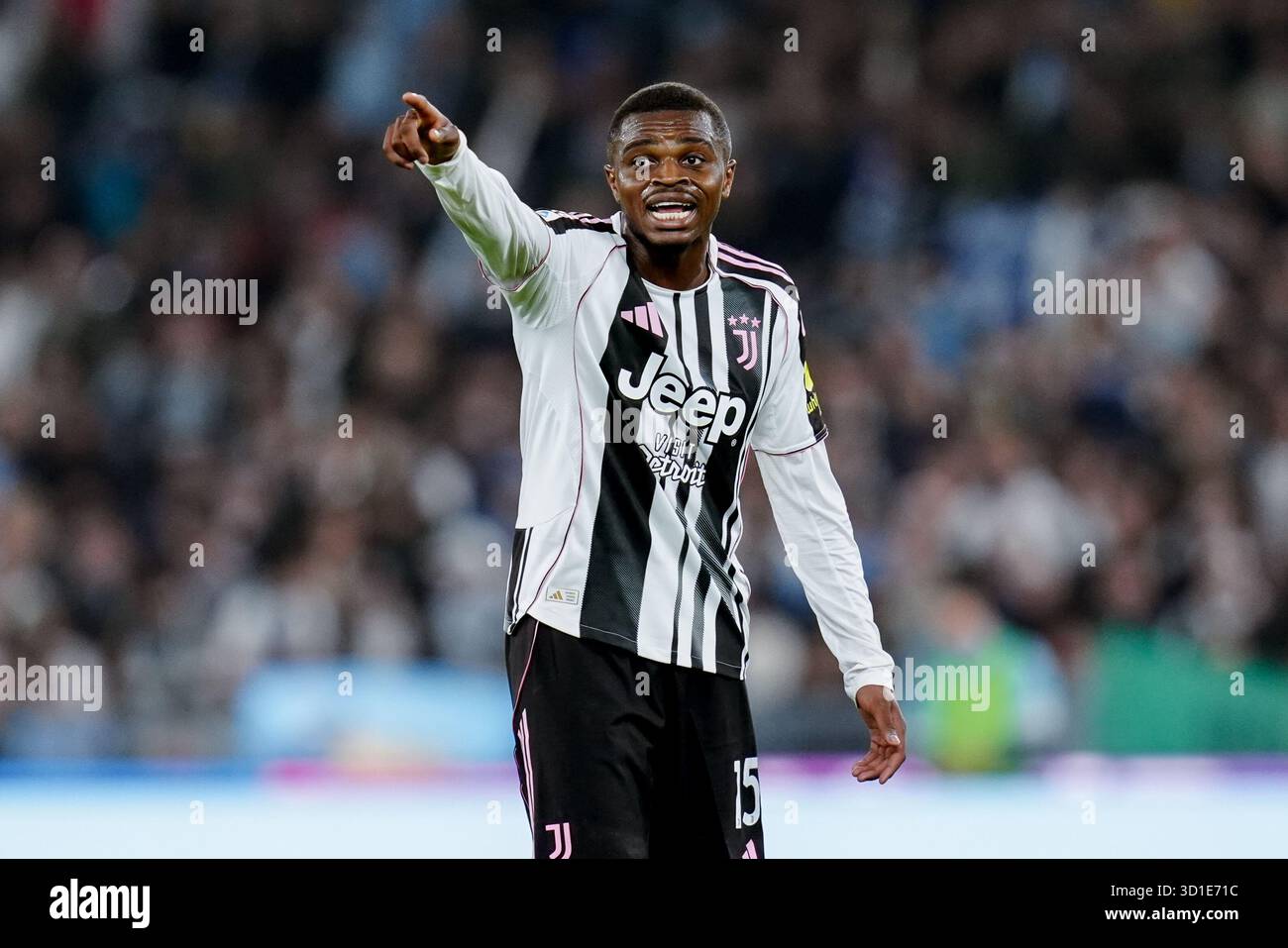 Pierre Kalulu of Juventus FC gestures during the serie Serie A Enilive ...