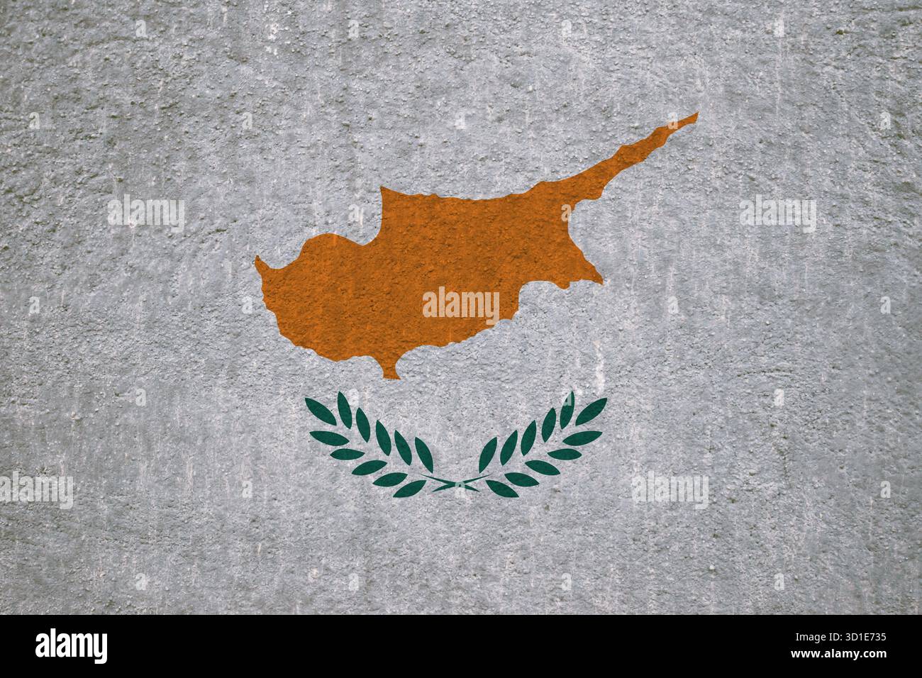 Flag of Cyprus on an ancient concrete surface. Concept of Cypriot ...