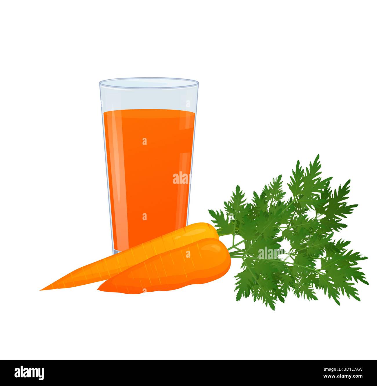 Carrot juice glass with fresh carrots illustration Stock Vector Image ...