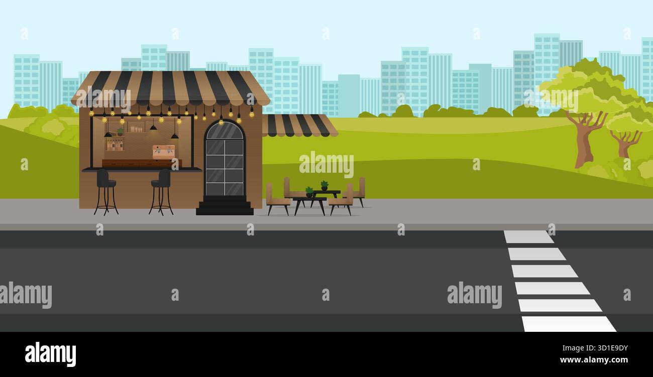 Food tables in restaurant Stock Vector Images - Alamy