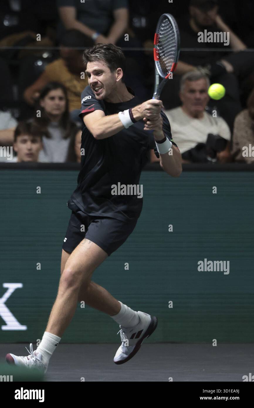 Cameron Norrie of Great Britain during day 1 of the Rolex Paris Masters ...