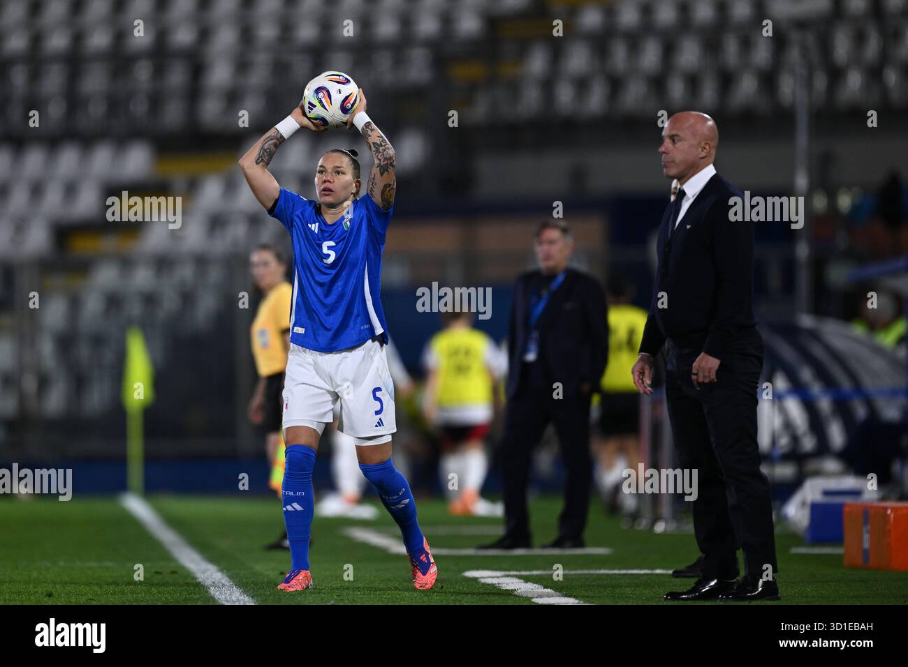 Elena Linari (Italy)Andrea Soncin Coach (Italy) during the friendly ...