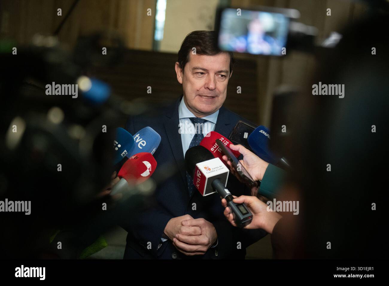 The president of the Junta de Castilla y León, Alfonso Fernández ...