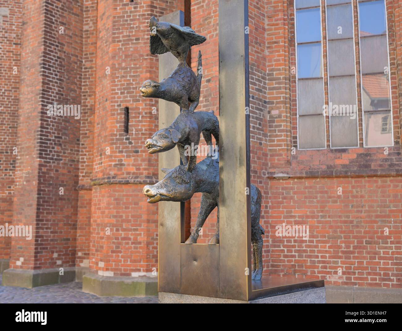 Statue, Denkmal, Bremer Stadtmusikanten, Altstadt, Riga, Lettland ...