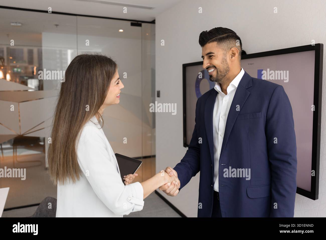Confident two multiethnic business partners hi-res stock photography ...