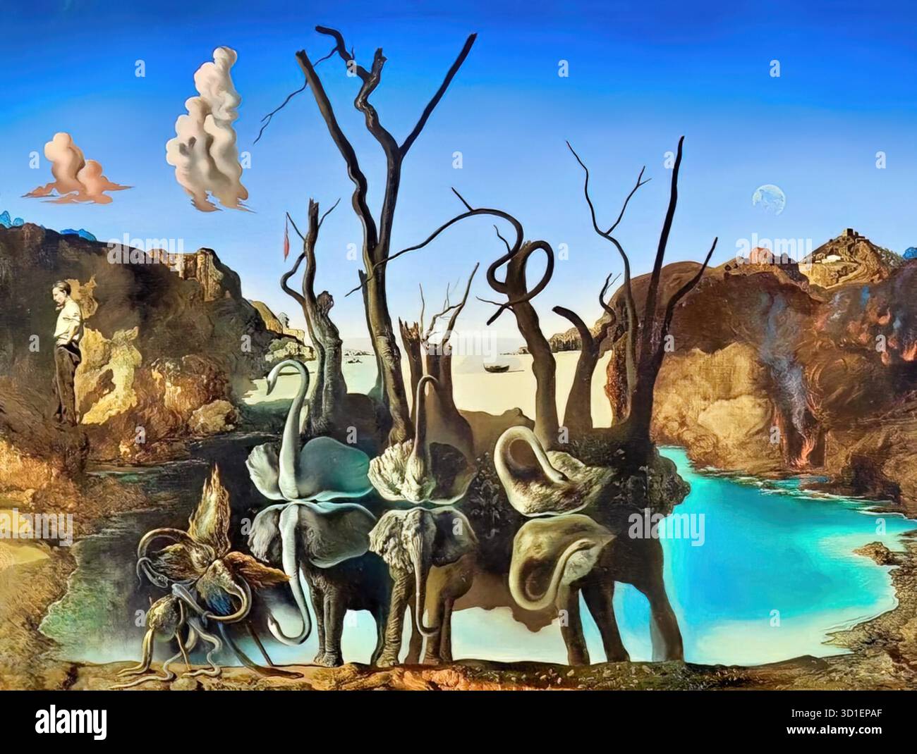 Swans Reflecting Elephants, 1937 by Salvador Dali Stock Vector Image ...