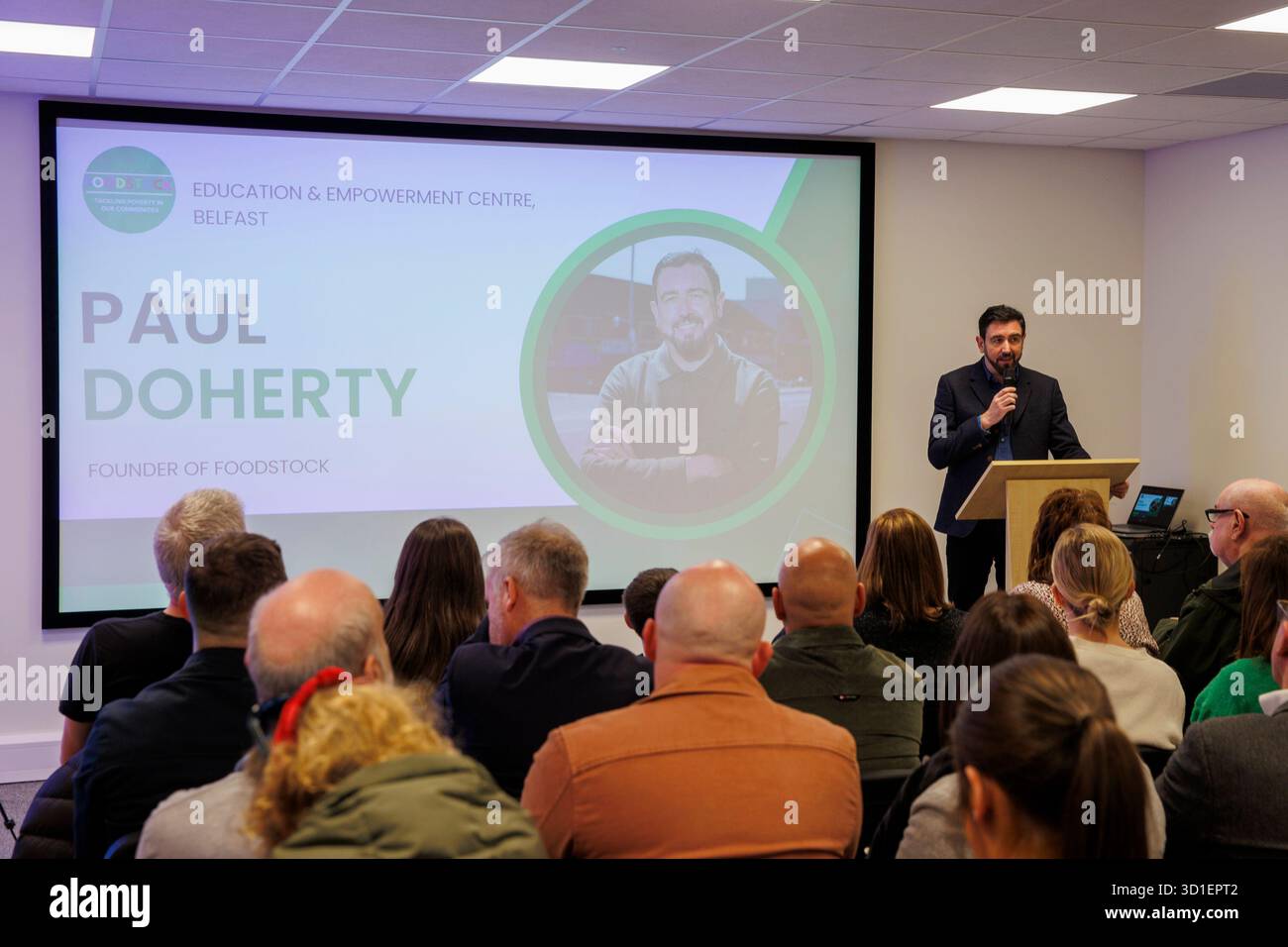 Foodstock founder Paul Doherty speaking during the opening a new ...