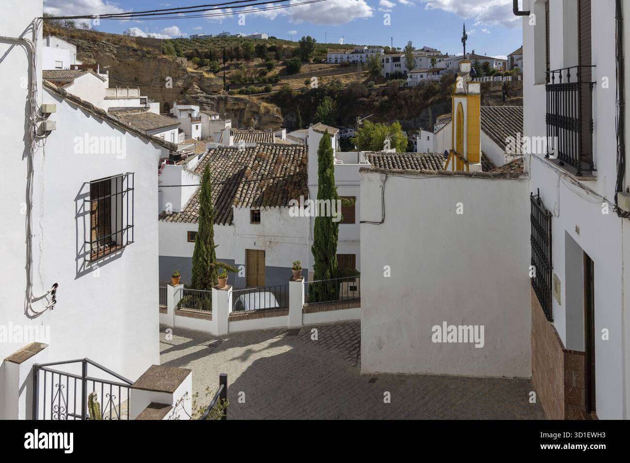 On the road to the white villages. Paths and narrow streets of a ...