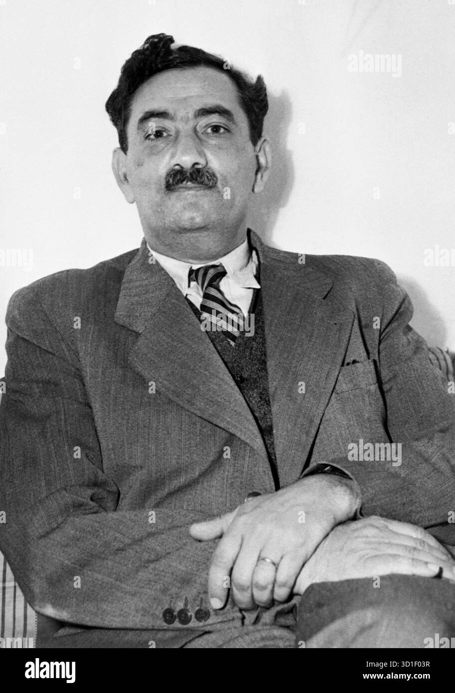 Portrait from Jerusalem of Musa El Alami, Palestine Arab representative ...