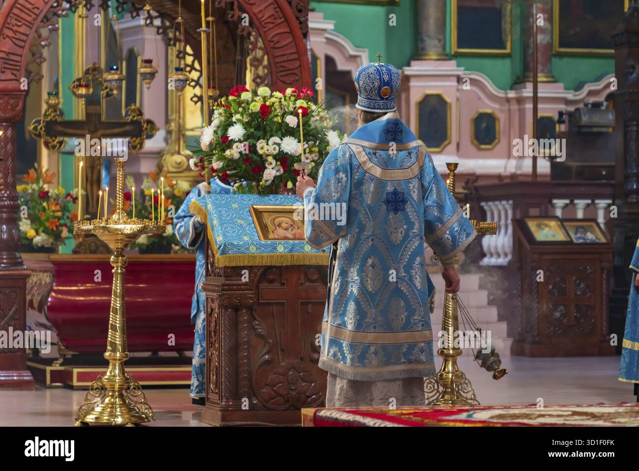 Divine Liturgy ceremony in the Orthodox Church of the Holy Spirit in ...
