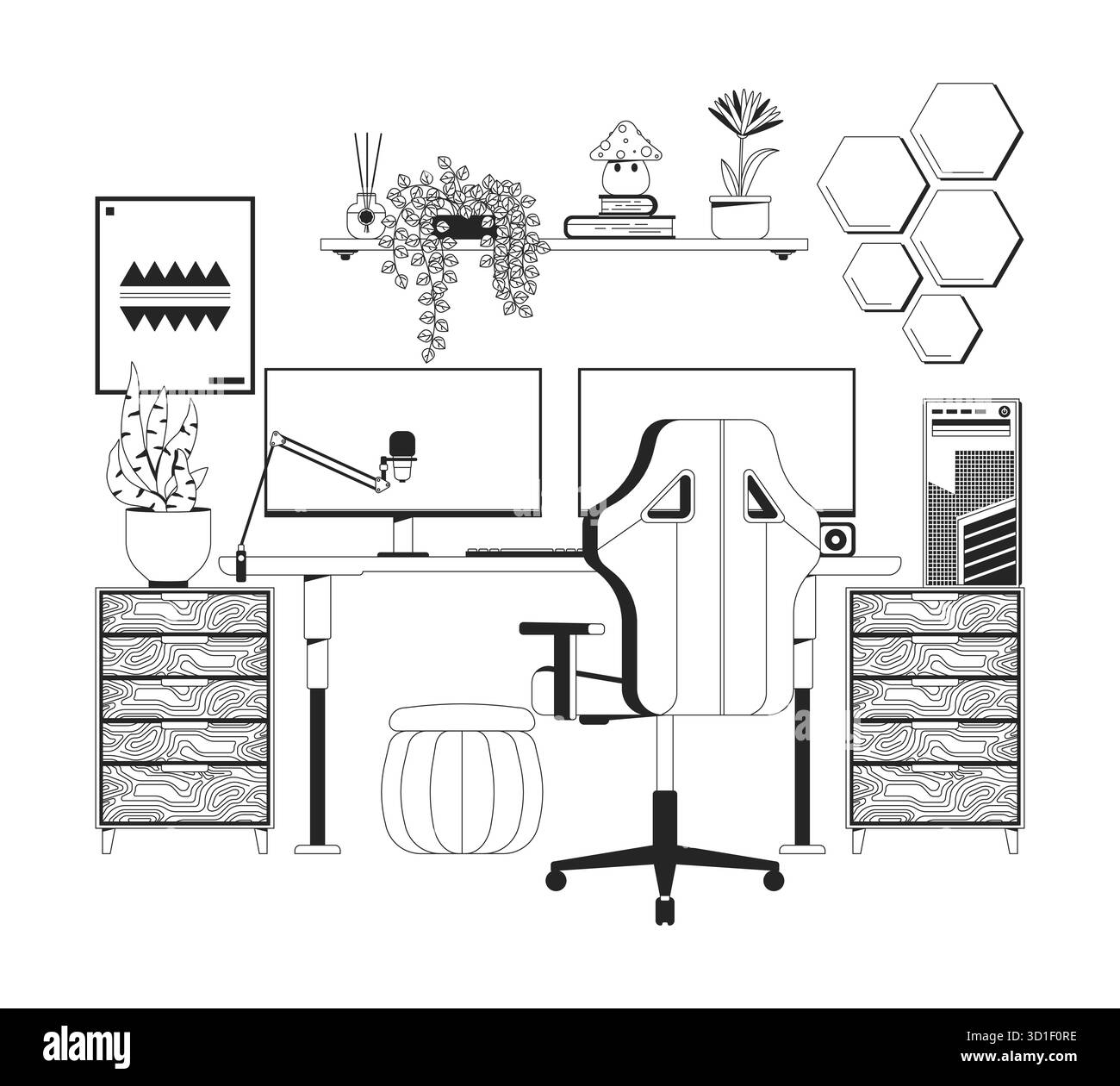 Desk office chair game Stock Vector Images - Alamy
