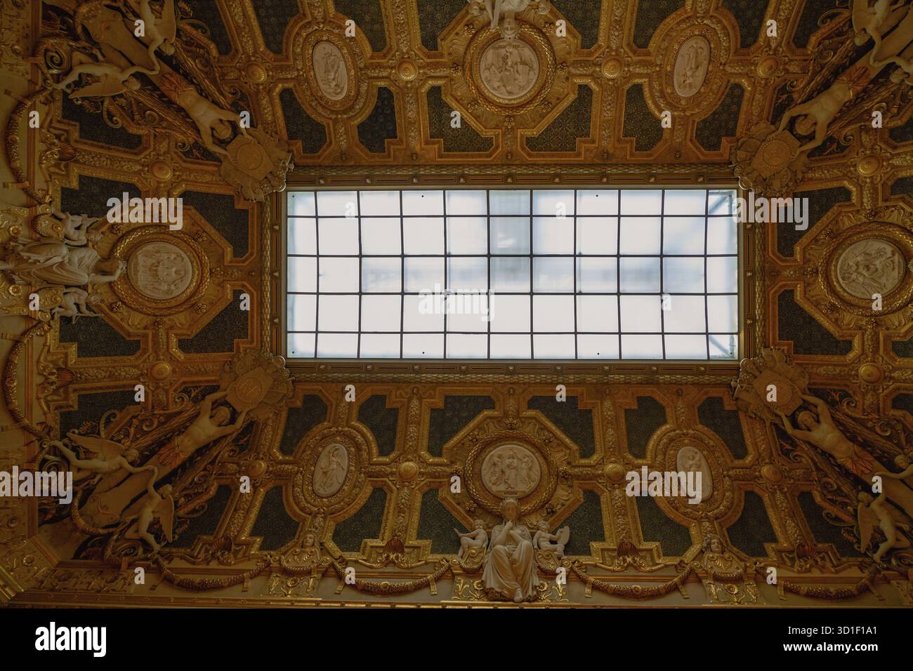 Beautiful Baroque Ceiling of the Louvre - Paris, France Stock Photo - Alamy