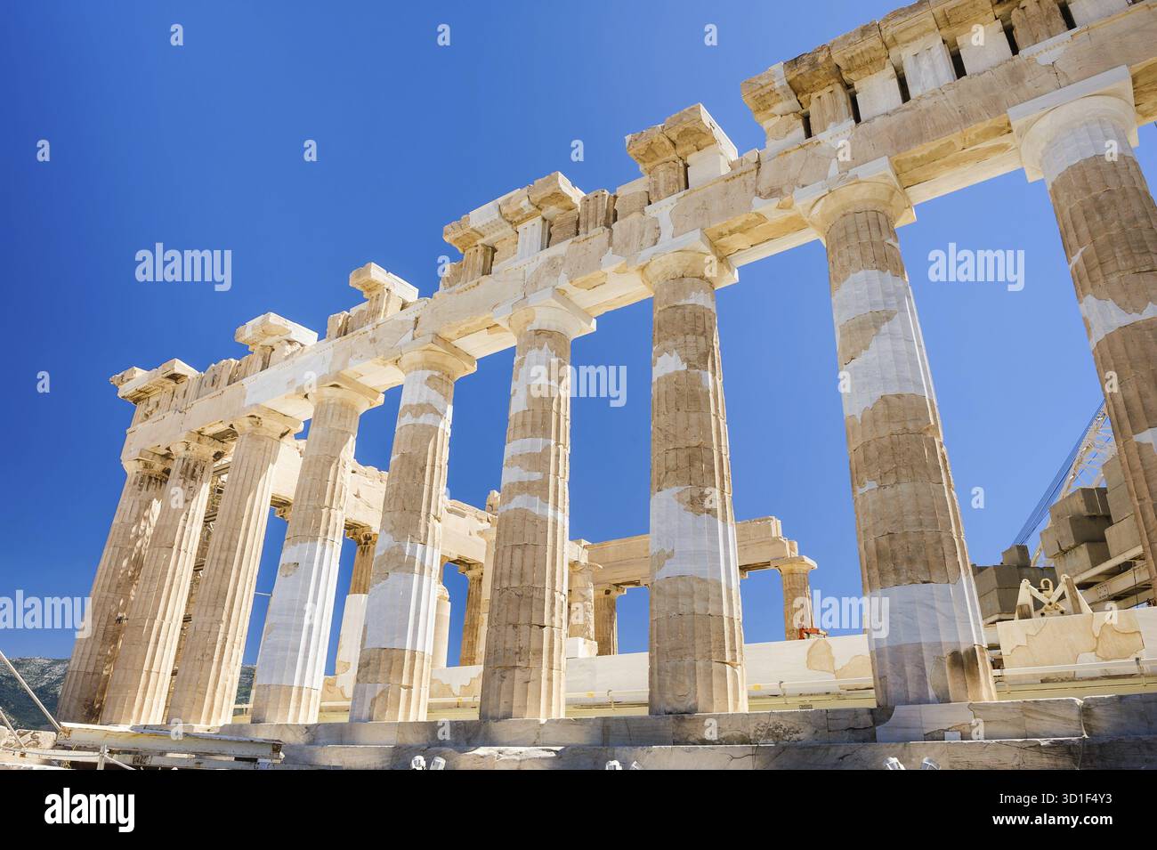 Fragment of the Parthenon, an archaic temple located on the Acropolis ...
