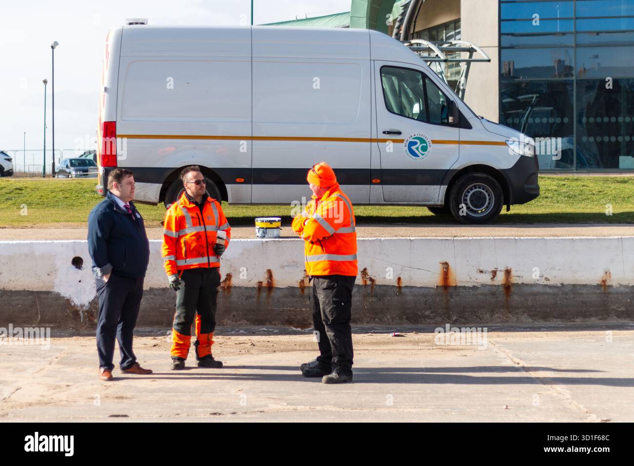 Redcar and Cleveland Council Leader Alec Brown talks to council staff ...