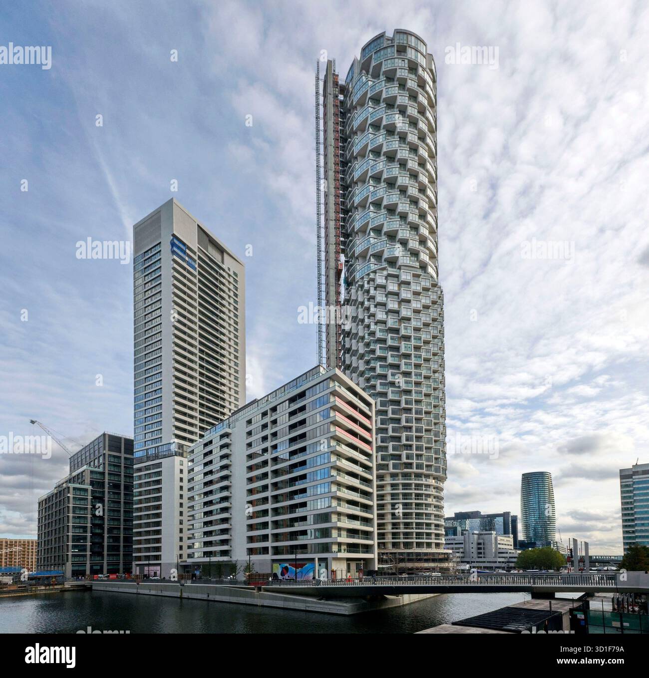 Residential towers at Wood Wharf, Isle of Dogs, East End of London ...