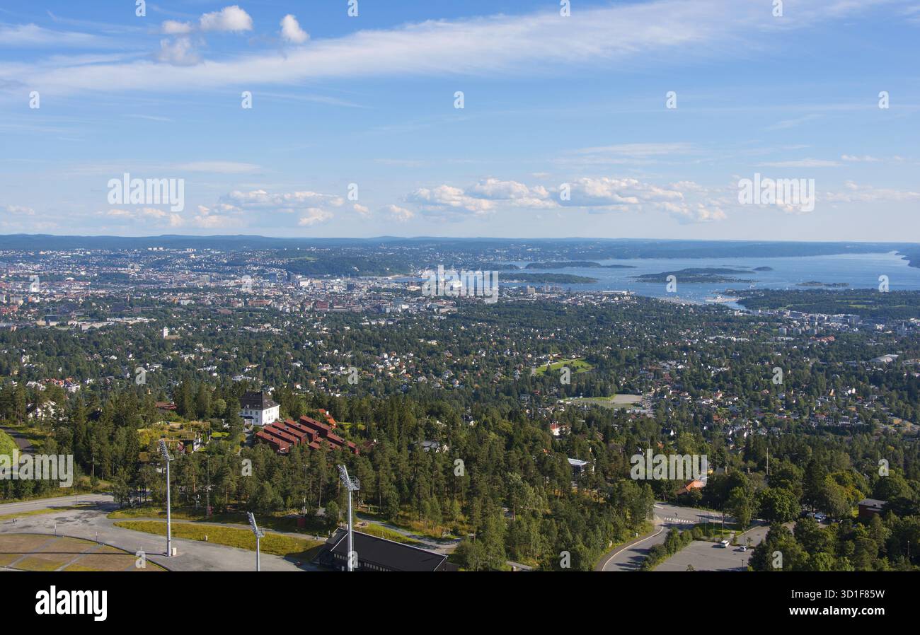 Aerial panorama downtown oslo norway hi-res stock photography and ...