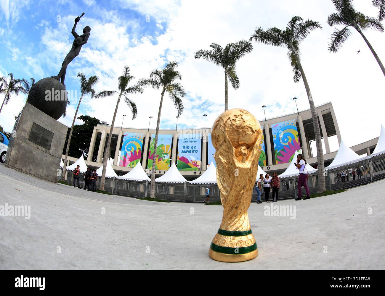 RIO DE JANEIRO, BRAZIL - July 13, 2014: The World Cup Trophy during the ...