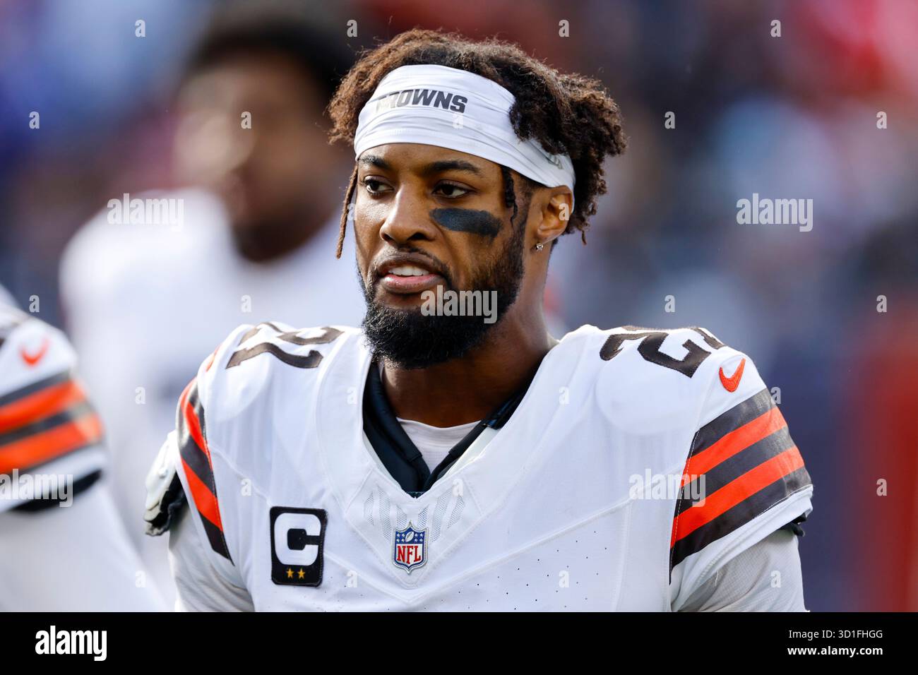 Cleveland Browns cornerback Denzel Ward (21) reacts during the first ...