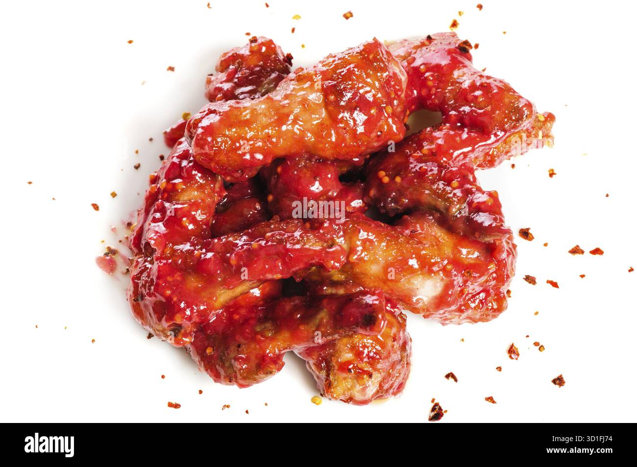 Grilled chicken wings in hot raspberry sauce Stock Photo - Alamy