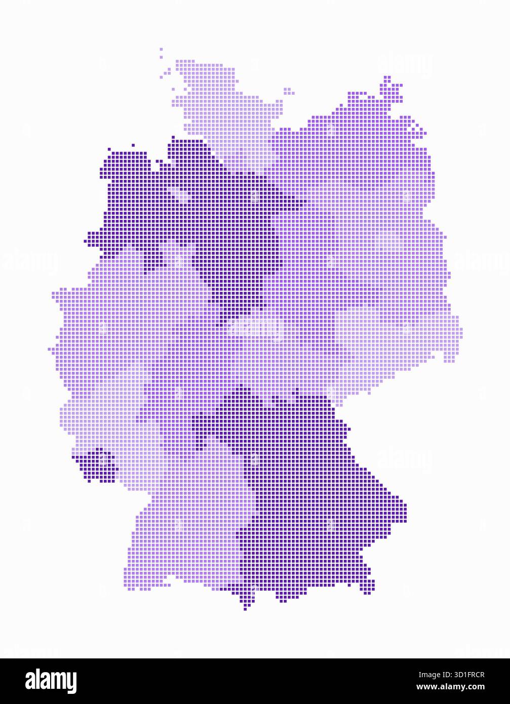 Germany dotted map. Digital style map of the country on white ...