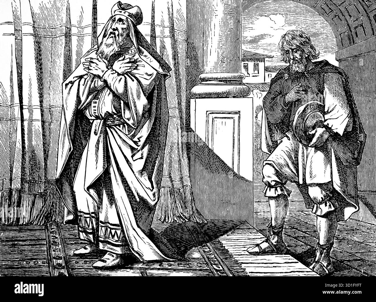 Parable of the praying Pharisee and tax collector who exalted himself ...
