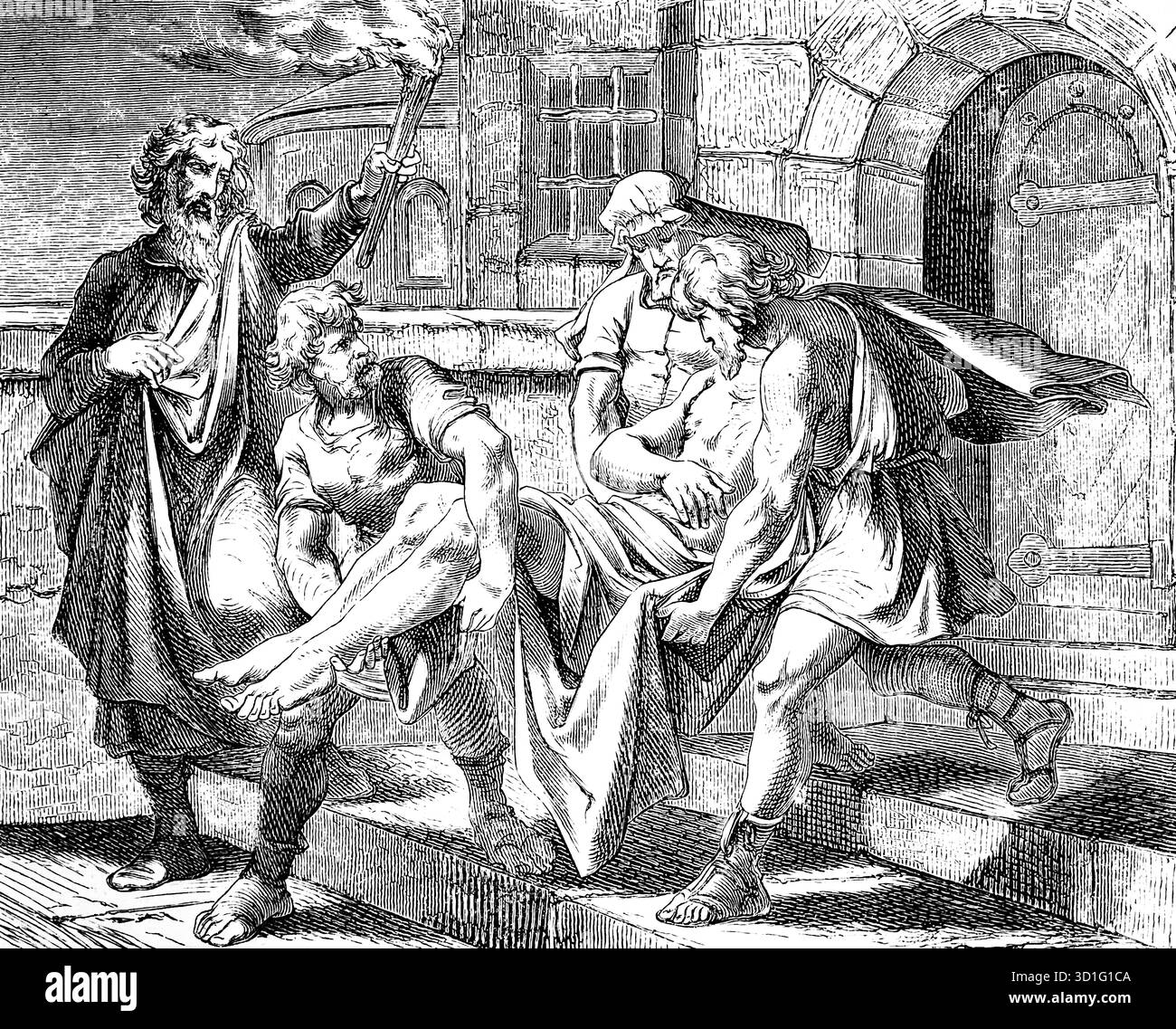 The disciples of John make their beheaded master, Gospel of Mark ...