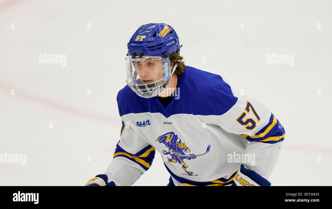 Canisius defenseman Carter Patterson (57) skates during the first ...