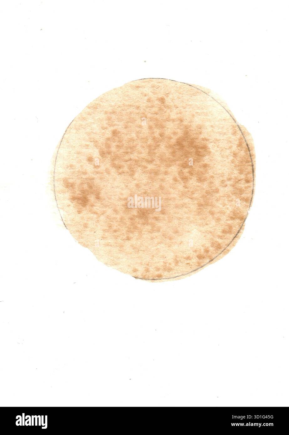 A painted circle in watercolour with a pencil outline on a white background Stock Photo - Alamy