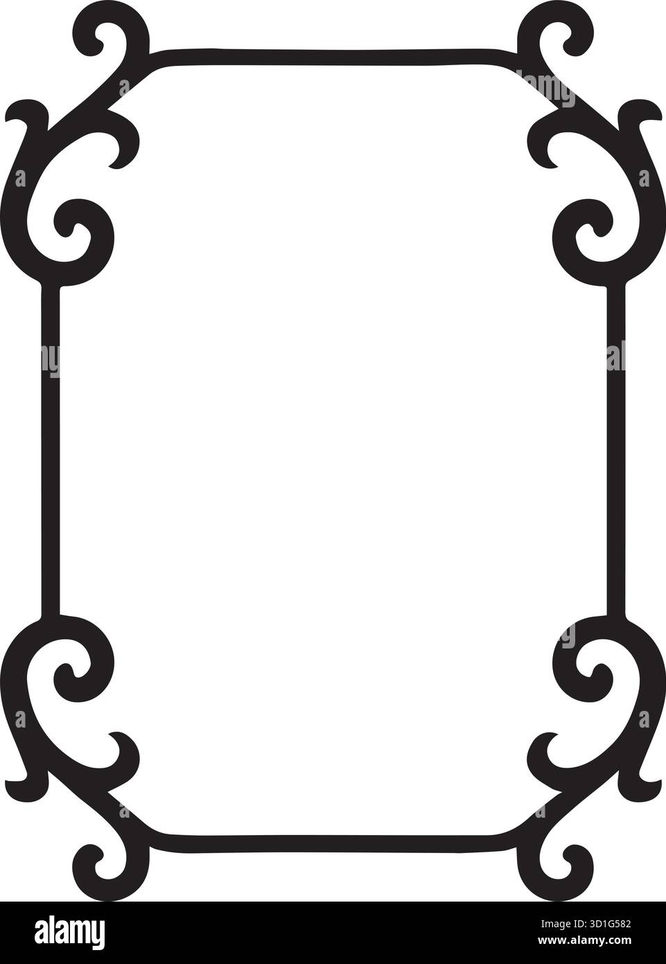 Beautiful frame design silhouette Black and White Stock Photos & Images ...
