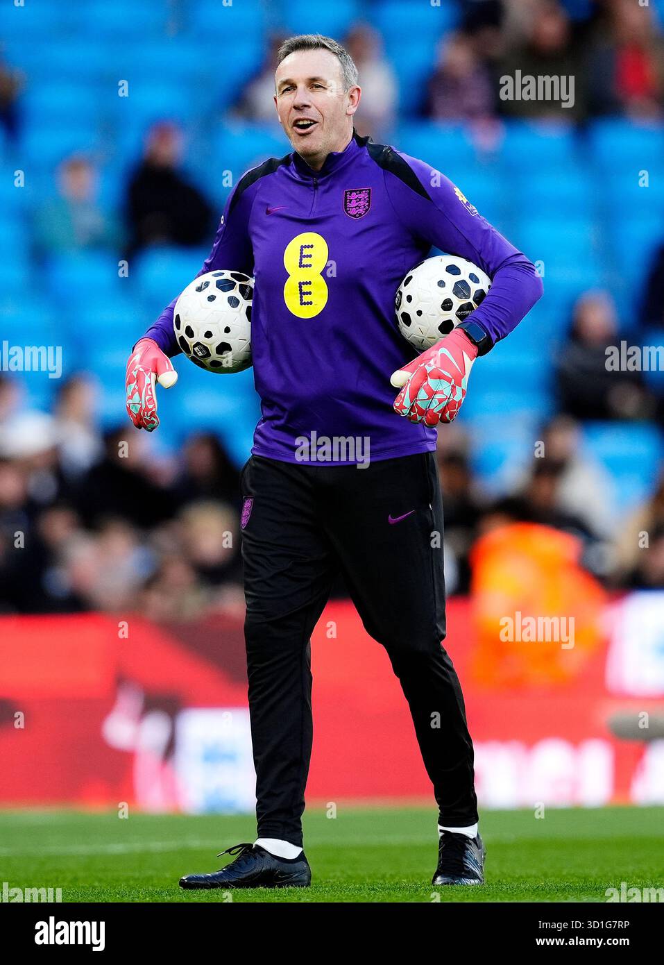 England goalkeeper coach Darren Ward during the international friendly ...