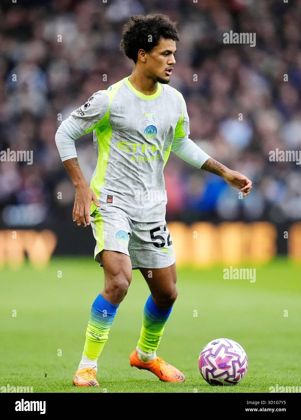 Manchester City's Oscar Bobb during the Premier League match at Villa ...