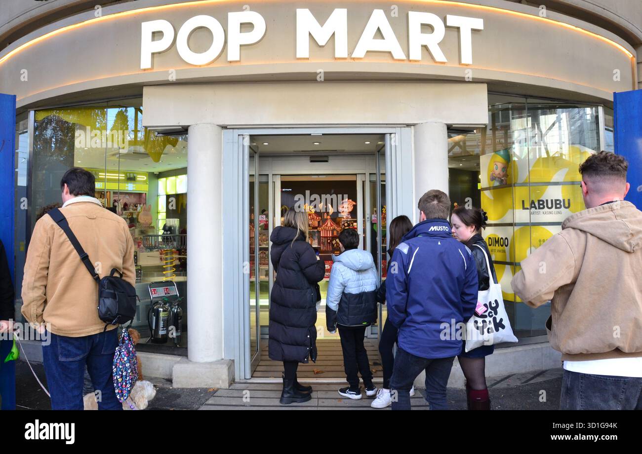 The daily queue at the Pop Mart store in central Manchester, UK, to buy ...