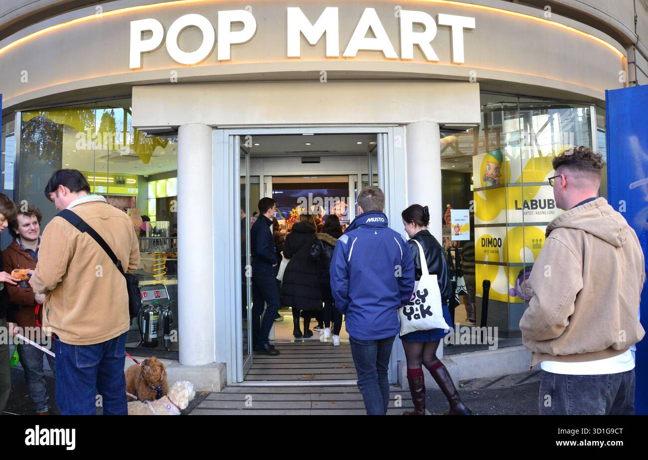 The daily queue at the Pop Mart store in central Manchester, UK, to buy ...
